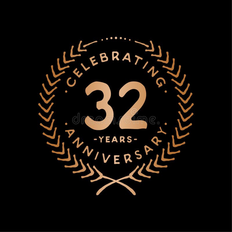 32nd Years Anniversary Logo Stock Illustration - Illustration of event ...