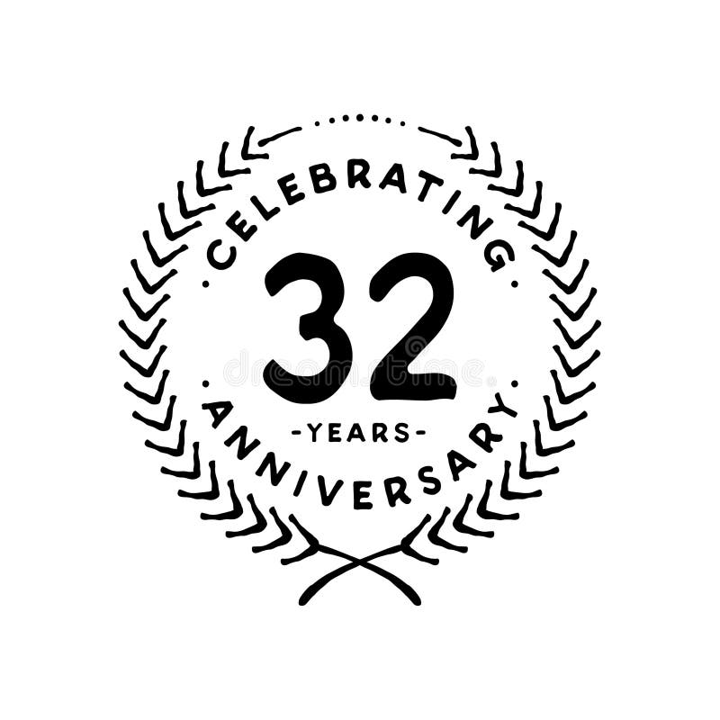 32 Years Design Template. 32nd Vector and Illustration Stock Vector ...