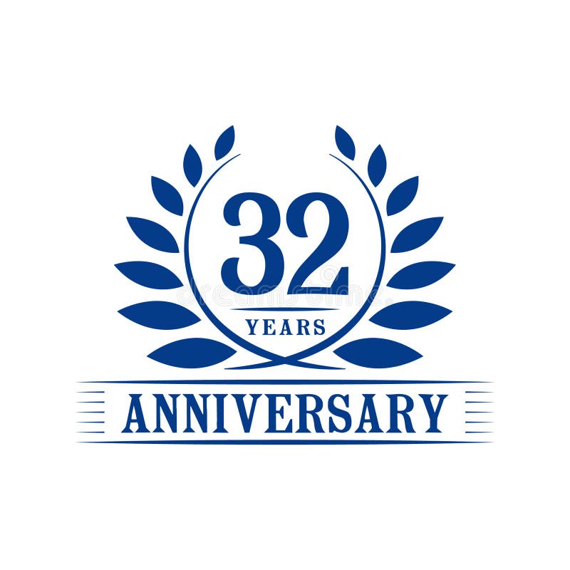 32 Years Anniversary Celebration Logo. 32nd Anniversary Luxury Design ...