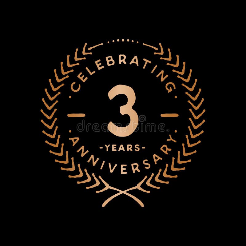 3 Years Design Template. 3rd Vector and Illustration Stock Vector ...