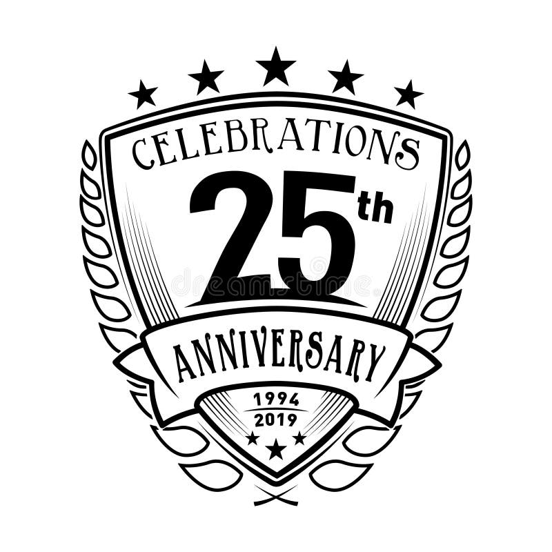 25th Shield Anniversary Logo. 25th Vector and Illustration. Stock ...