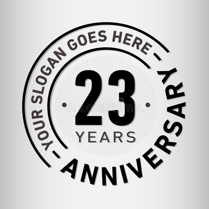 23 Years Anniversary Celebration Design Template. Anniversary Vector ...