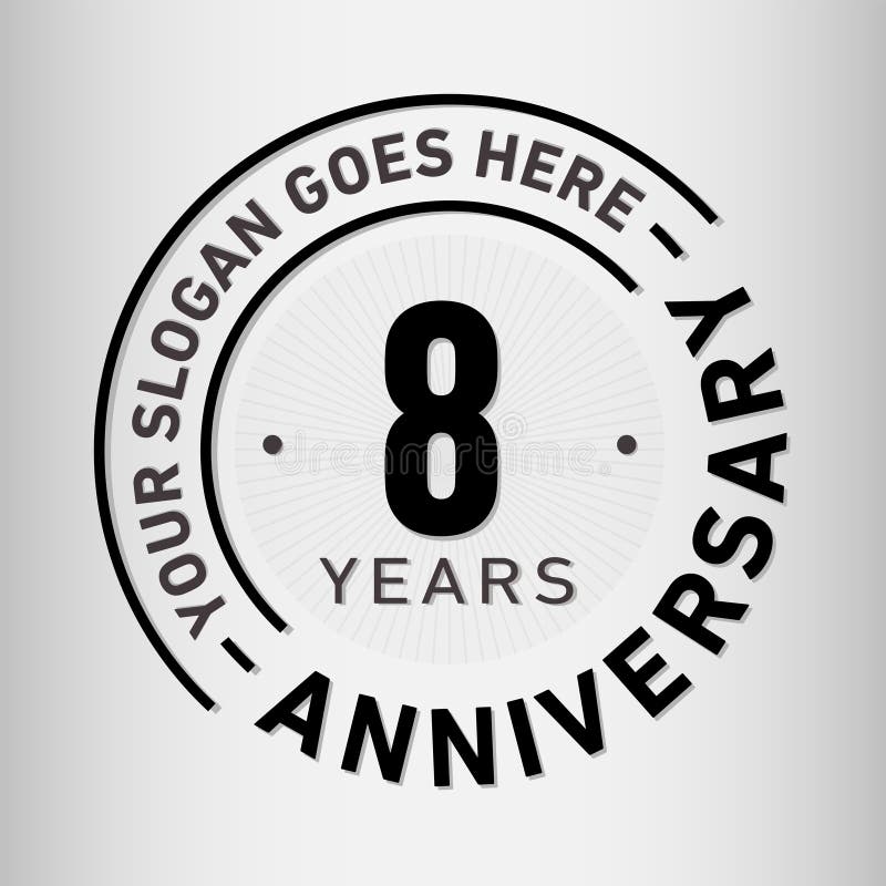 8 Years Anniversary Celebration Design Template. Anniversary Vector and ...