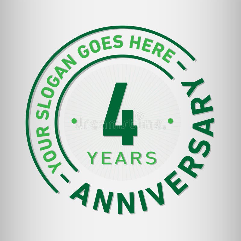 4 Years Anniversary Celebration Design Template. Anniversary Vector and ...