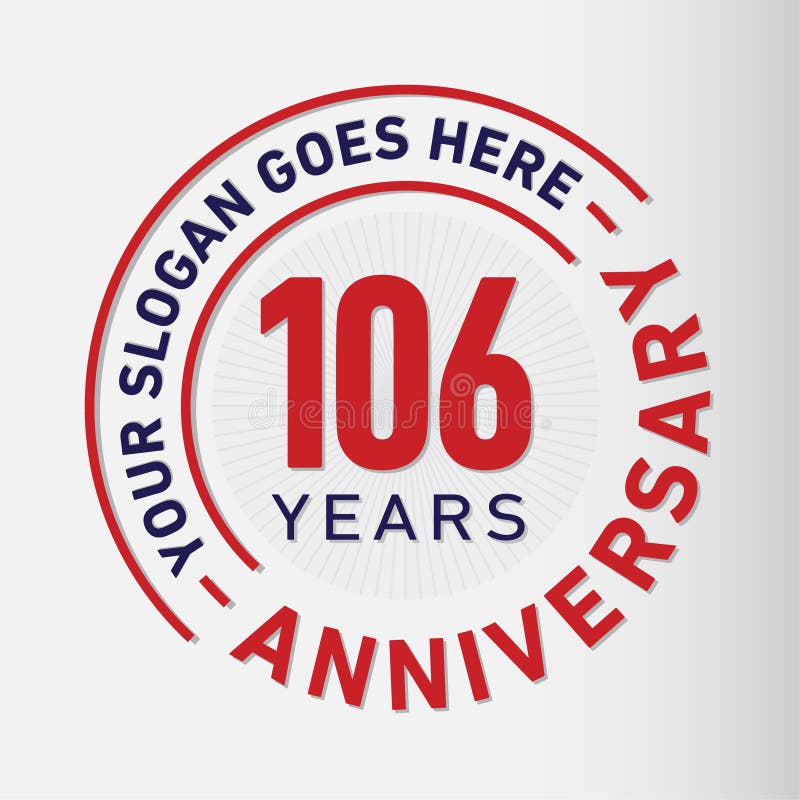 106 Years Anniversary Celebration Design Template. Anniversary Vector ...