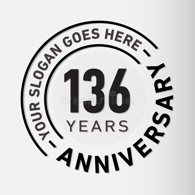 136 Years Anniversary Celebration Design Template. Anniversary Vector ...