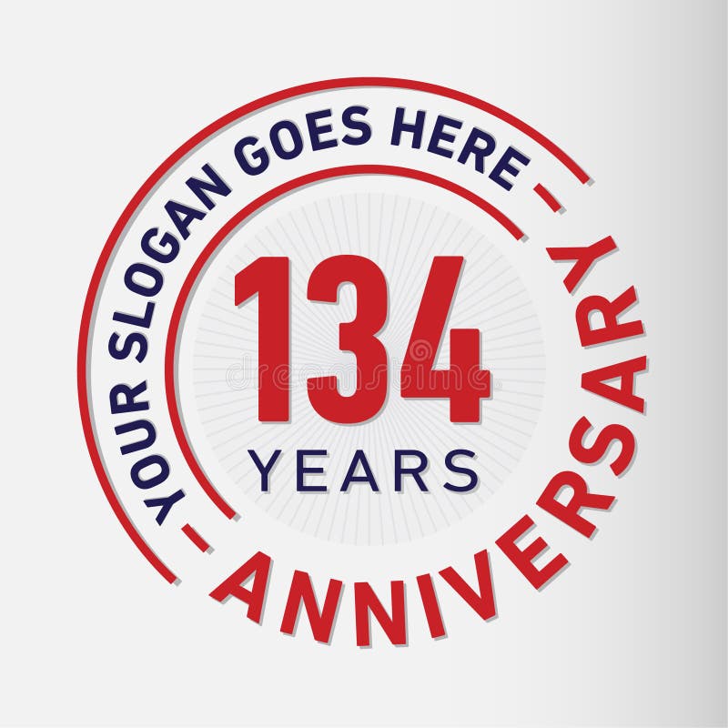 134 Years Anniversary Celebration Design Template. Anniversary Vector ...