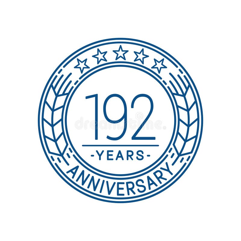 192 Years Anniversary Celebration Logo Template. 192nd Line Art Vector ...