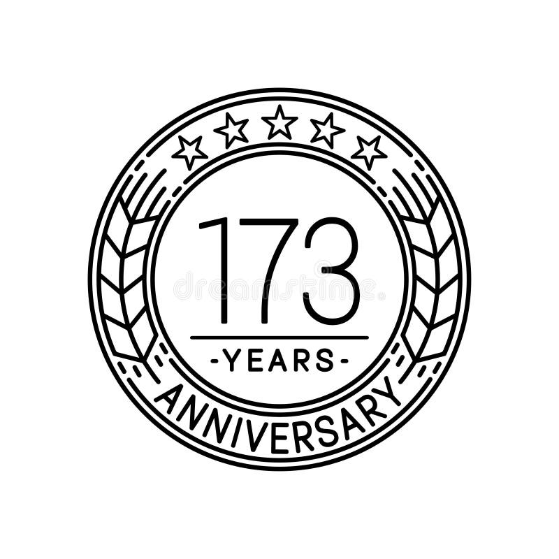 173 Years Anniversary Celebration Logo Template. 173rd Line Art Vector ...