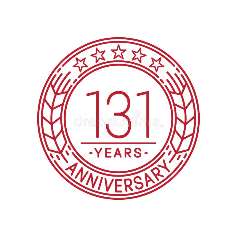 131 Years Anniversary Celebration Logo Template. 131st Line Art Vector ...