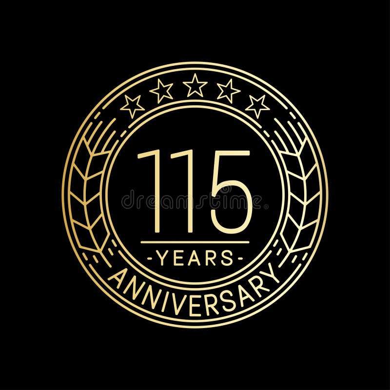 115 Years Anniversary Celebration Logo Template. 115th Line Art Vector ...