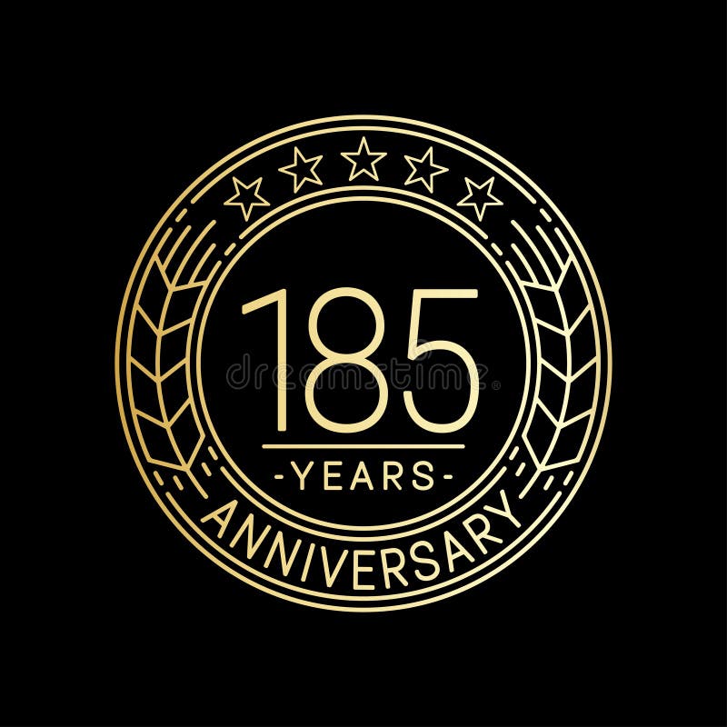 185 Years Anniversary Celebration Logo Template. 185th Line Art Vector ...