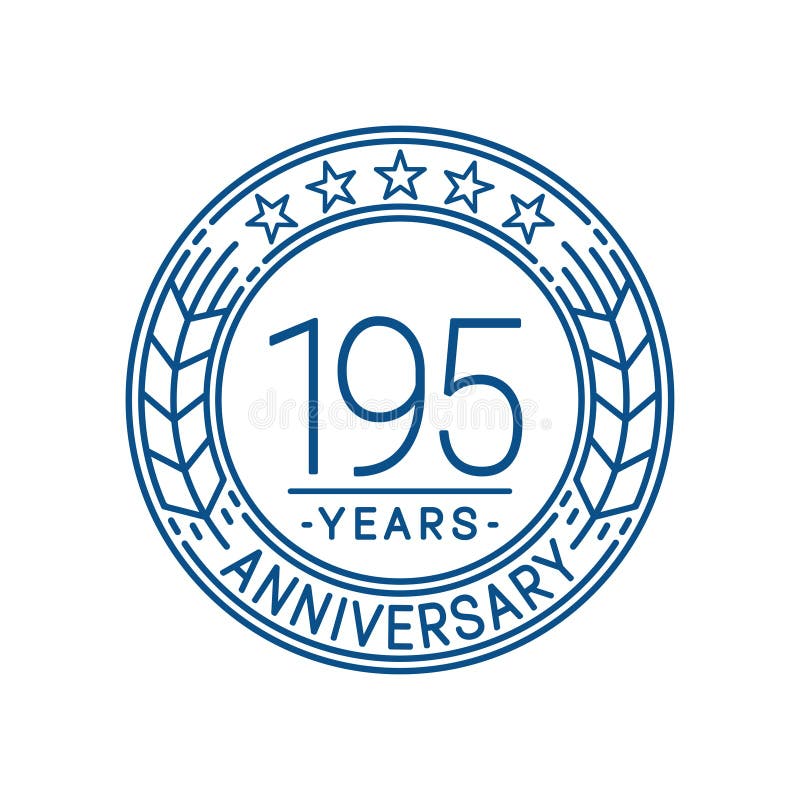 195 Years Anniversary Celebration Logo Template. 195th Line Art Vector ...