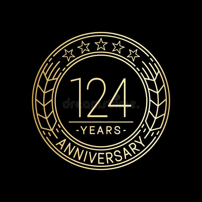 124 Years Anniversary Celebration Logo Template. 124th Line Art Vector ...