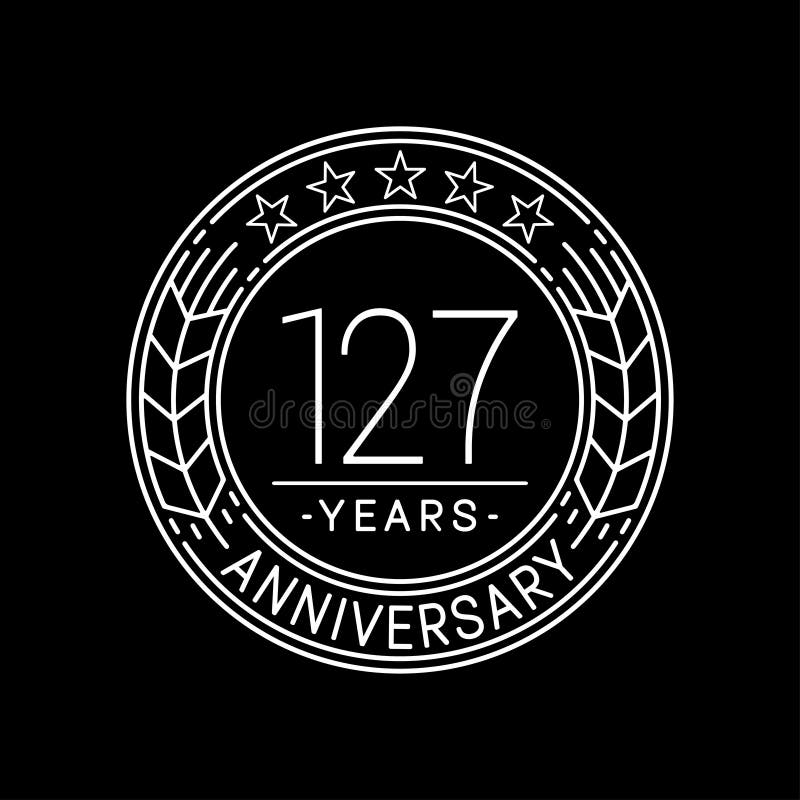 127 Years Anniversary Celebration Logo Template. 127th Line Art Vector ...