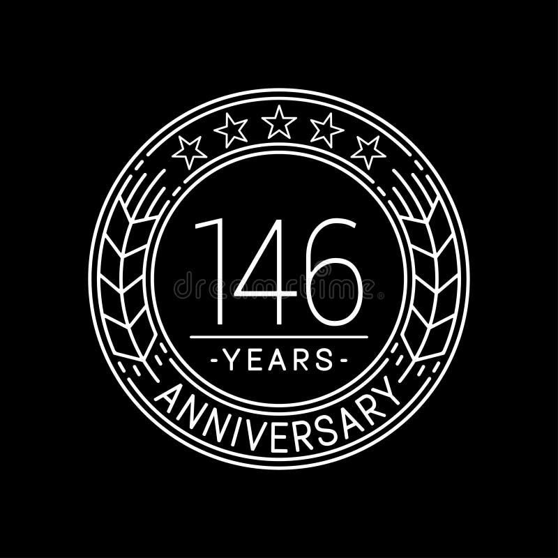 146 Years Anniversary Celebration Logo Template. 146th Line Art Vector ...