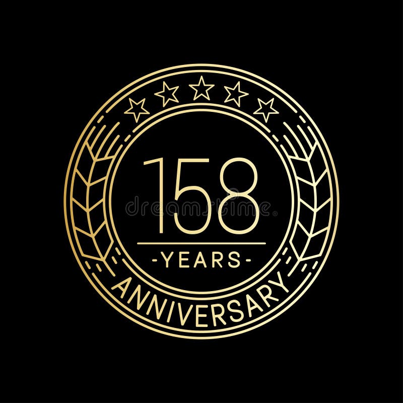 158 Years Anniversary Celebration Logo Template. 158th Line Art Vector ...