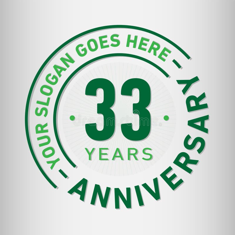 33 Years Anniversary Celebration Design Template. Anniversary Vector ...