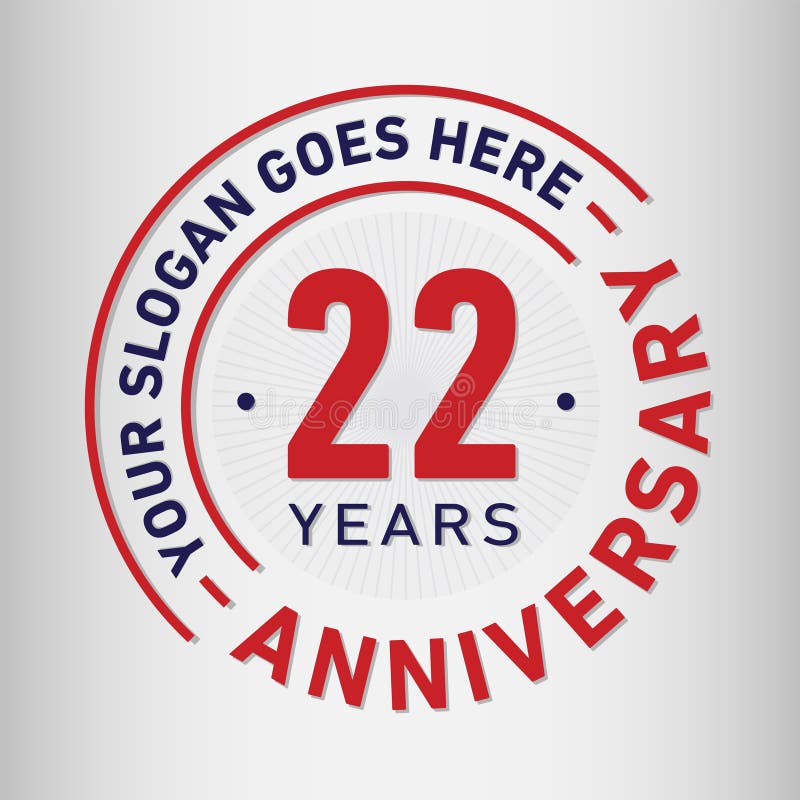 22 Years Anniversary Celebration Design Template. Anniversary Vector ...