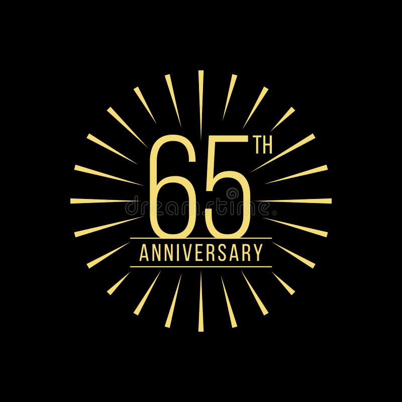 65 Years Anniversary Celebration with Firework Logo Design Template on ...