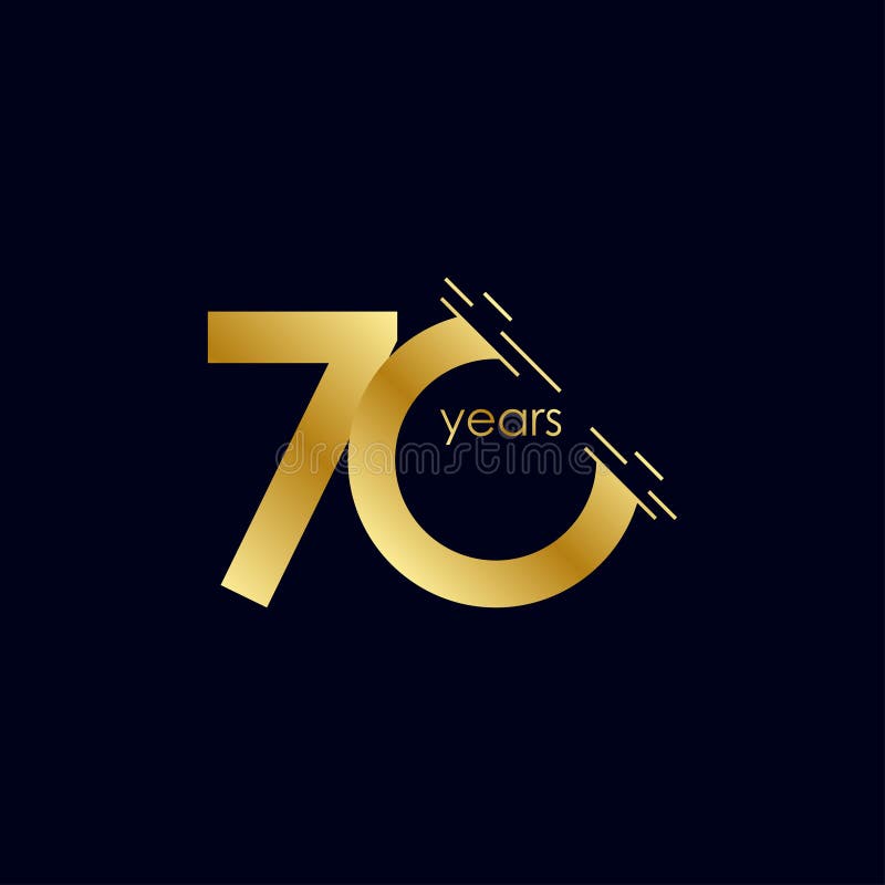 70 Years Anniversary Celebration Gold Vector Template Design ...