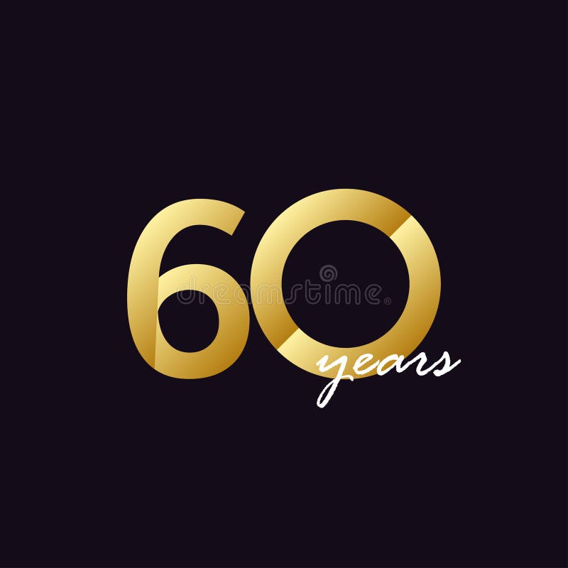 60 Years Anniversary Celebration Gradient Vector Template Design ...