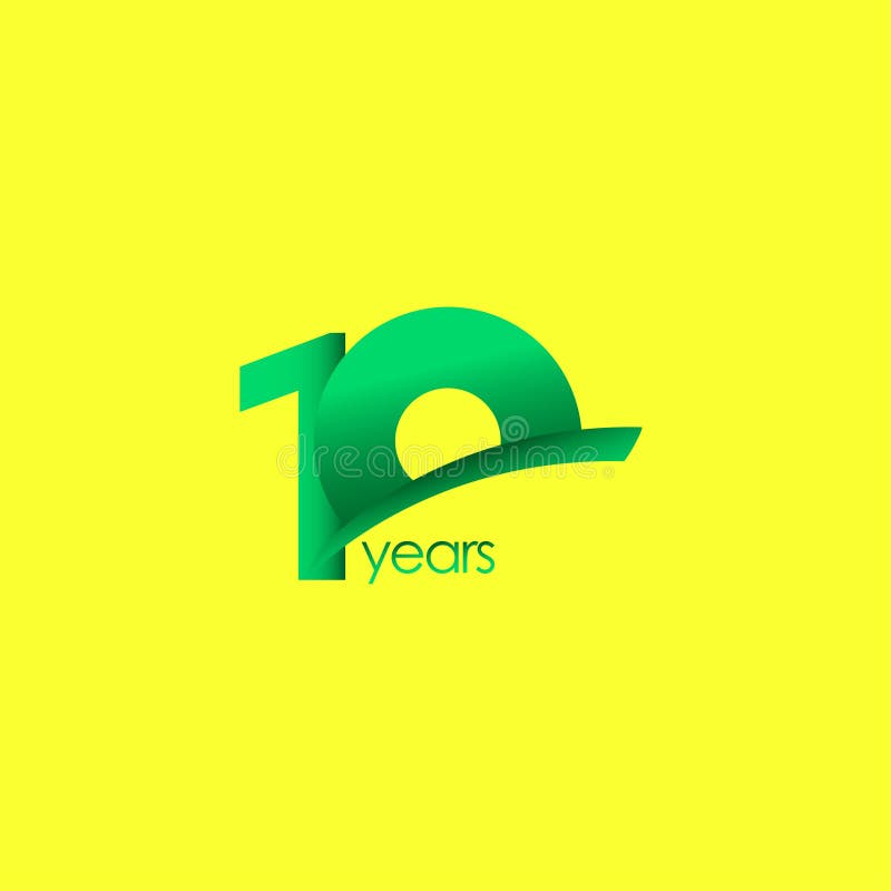 10 Years Anniversary Celebration Green Shape Vector Template Design ...