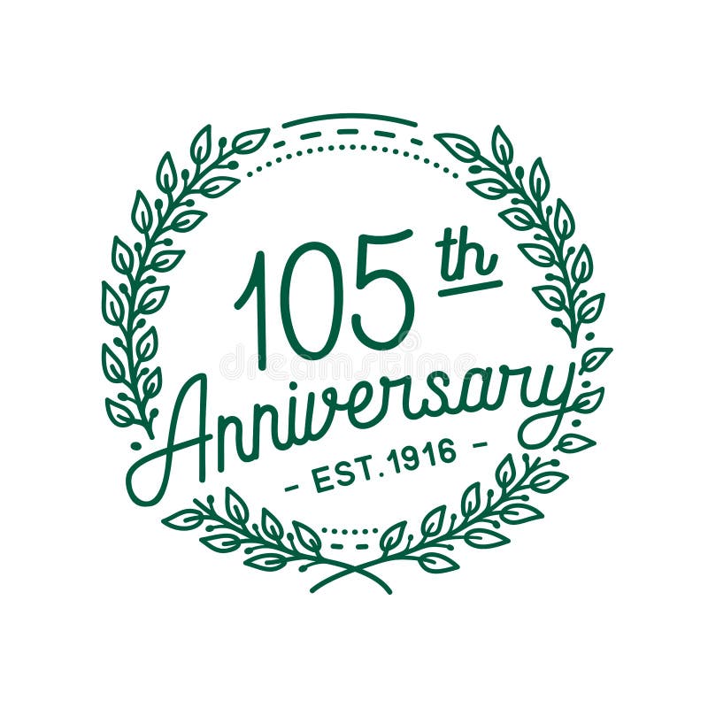 105 Years Anniversary Celebration with Laurel Wreath. 105th Anniversary ...