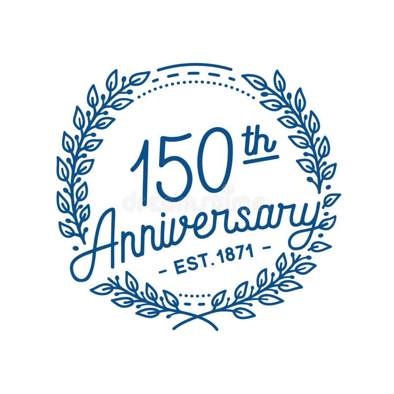 150 Years Anniversary Celebration with Laurel Wreath. 150th Anniversary ...