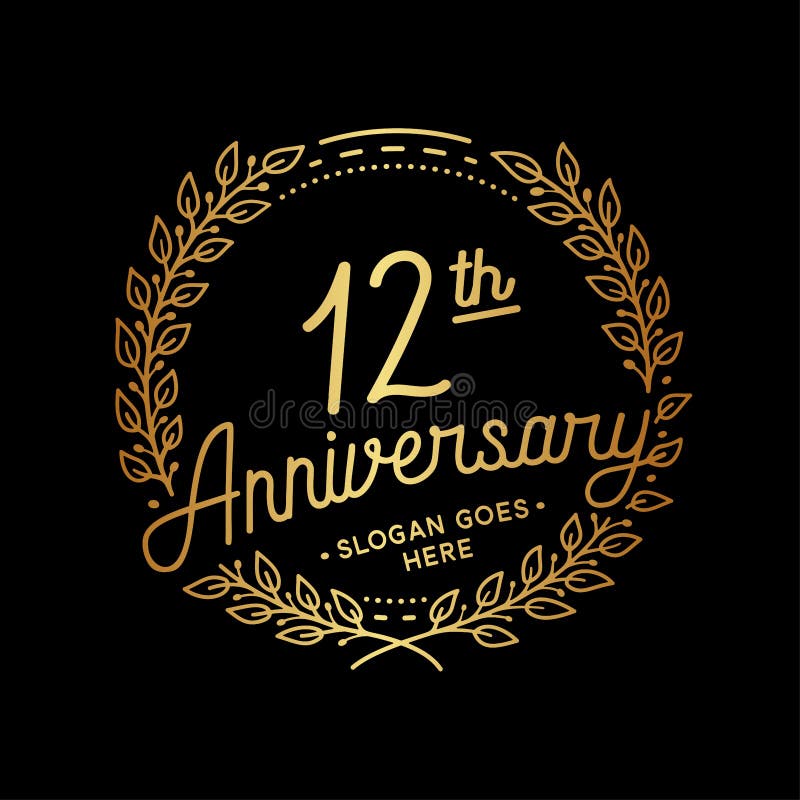 12 Years Anniversary Celebration with Laurel Wreath. 12th Anniversary ...