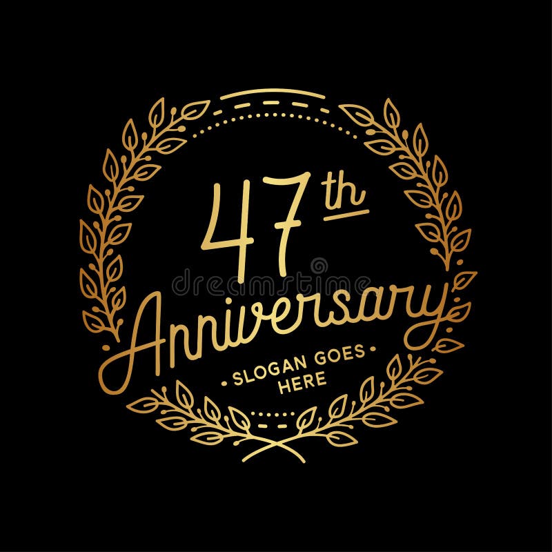 47 Years Anniversary Celebration with Laurel Wreath. 47th Anniversary ...