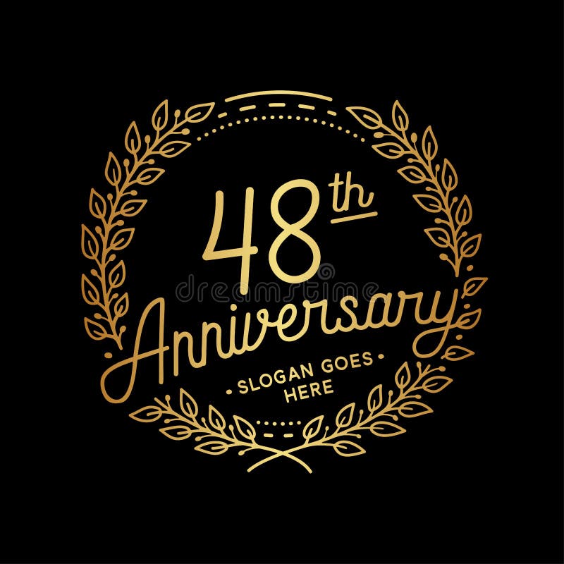 48 Years Anniversary Celebration with Laurel Wreath. 48th Anniversary ...