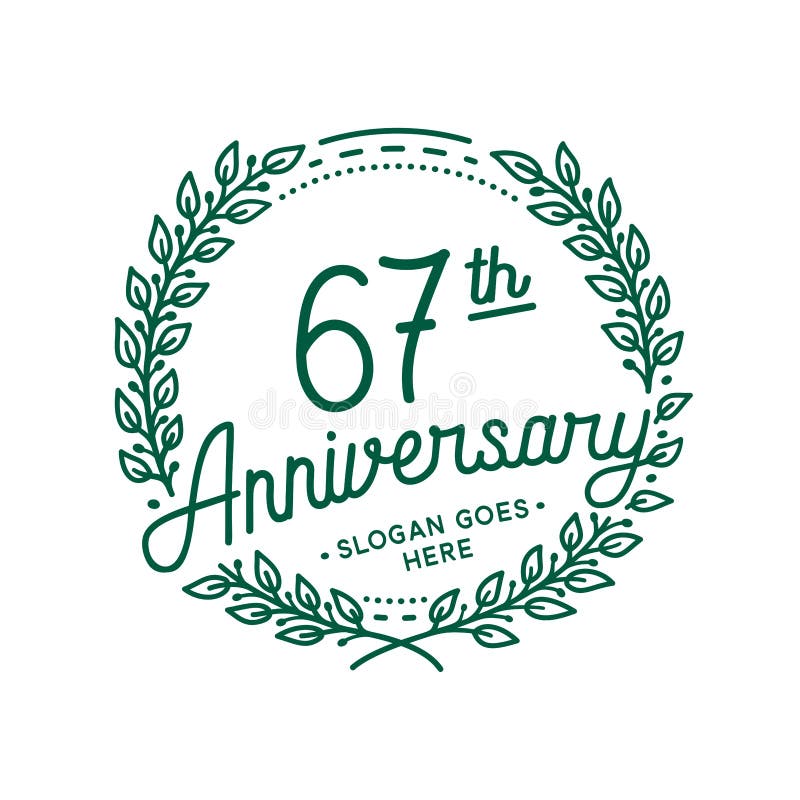 67 Years Anniversary Celebration with Laurel Wreath. 67th Anniversary ...