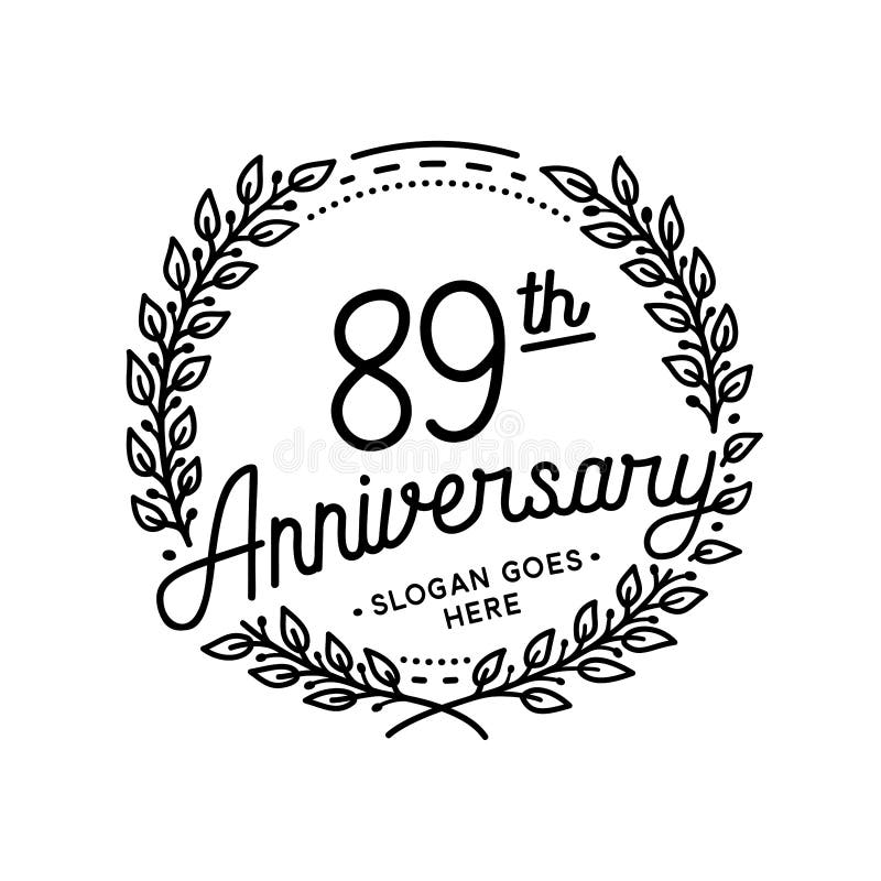 89 Years Anniversary Celebration with Laurel Wreath. 89th Anniversary ...