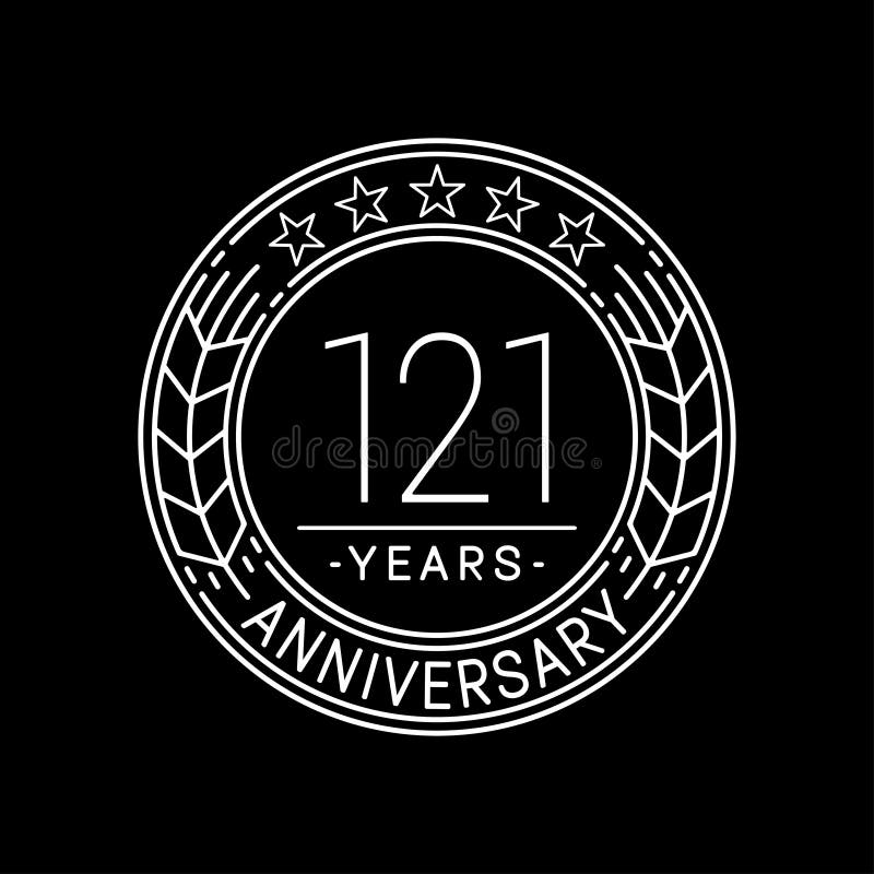 121 Years Anniversary Celebration Logo Template. 121st Line Art Vector ...