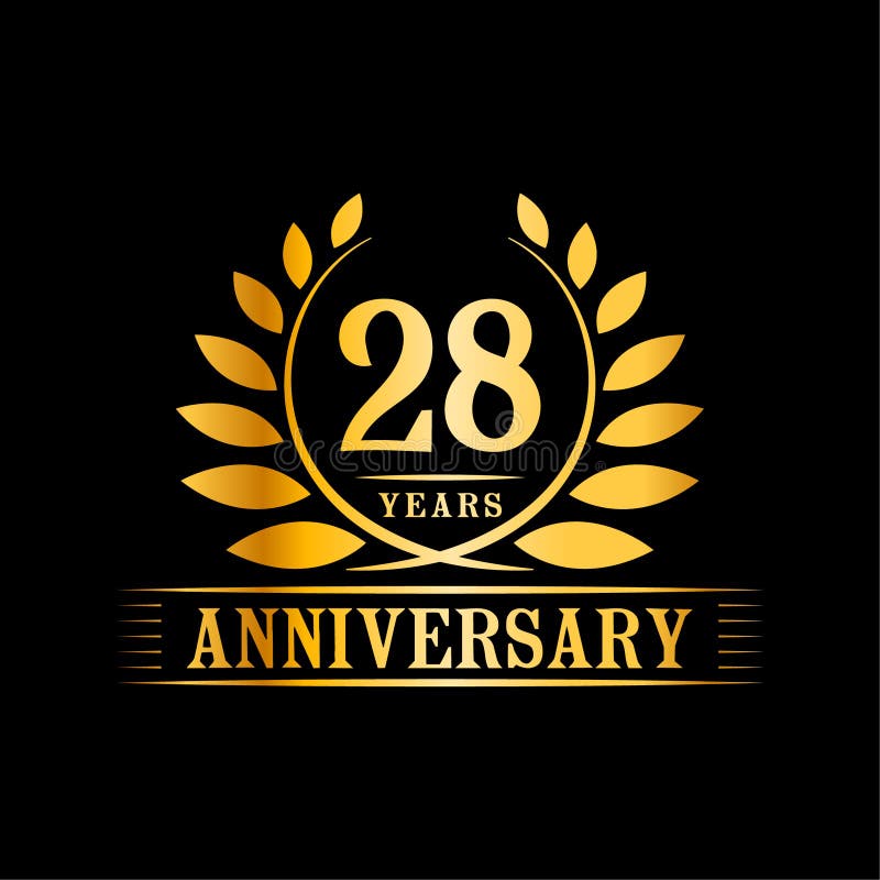 28 Years Anniversary Celebration Logo. 28th Anniversary Luxury Design ...