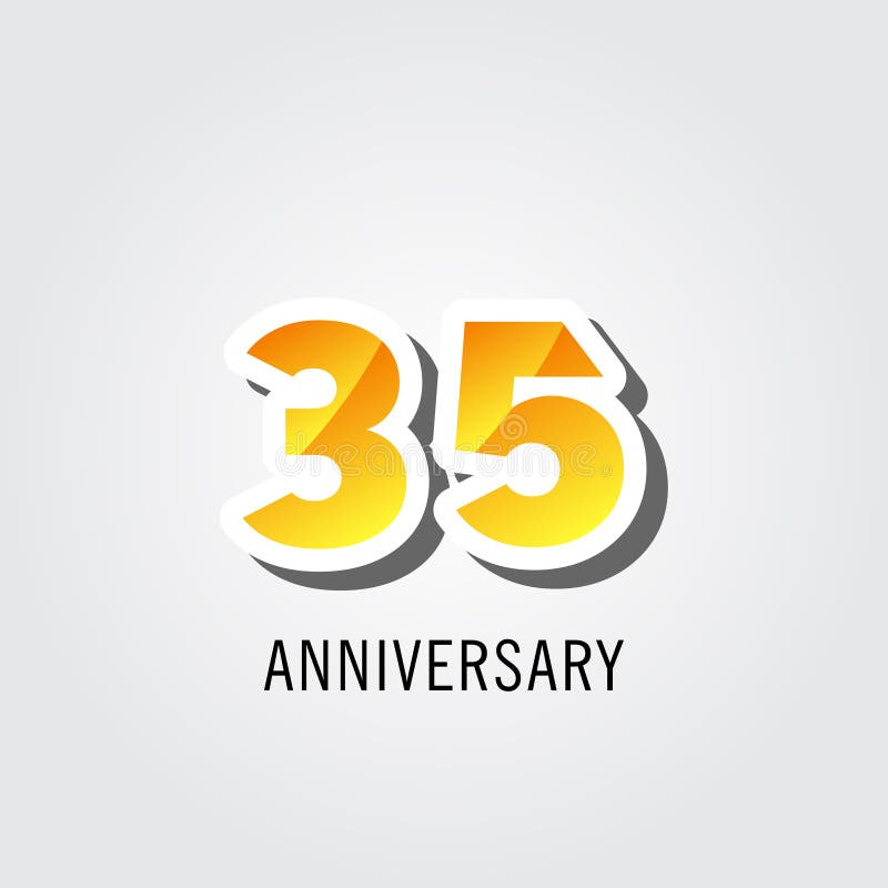 35 Years Anniversary Celebration Logo Vector Template Design ...
