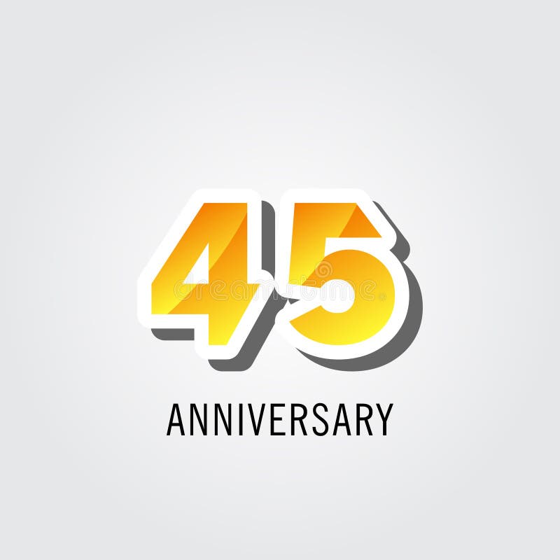45 Years Anniversary Celebration Logo Vector Template Design ...