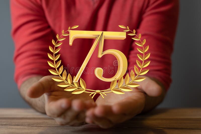 A 75 Years Anniversary Celebration Logotype with Elegant Celebration ...