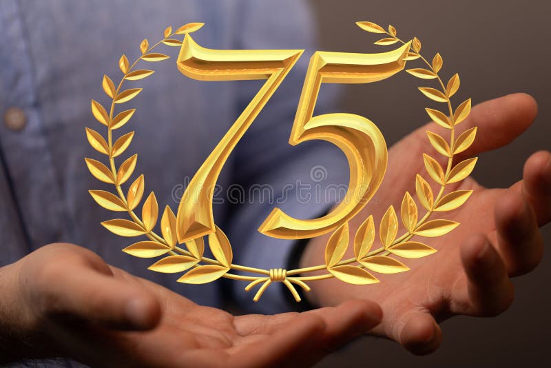 A 75 Years Anniversary Celebration Logotype with Elegant Celebration ...