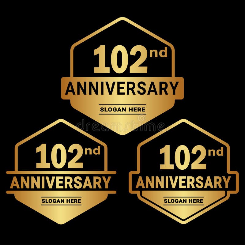 102 Years Anniversary Celebration Logotype. 102nd Anniversary Logo ...