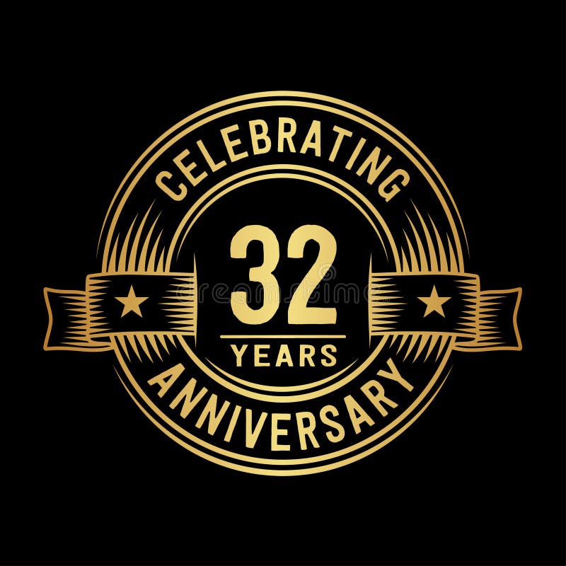 32 Years Anniversary Celebration Logotype. 32nd Years Logo. Vector and ...