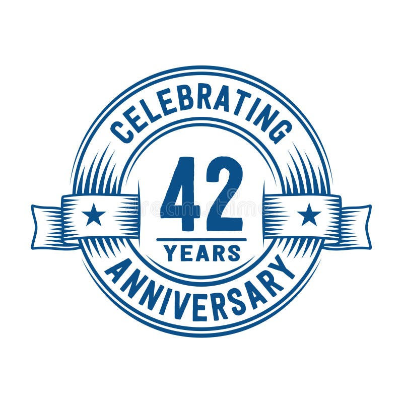 42 Years Anniversary Celebration Logotype. 42nd Years Logo. Vector and ...