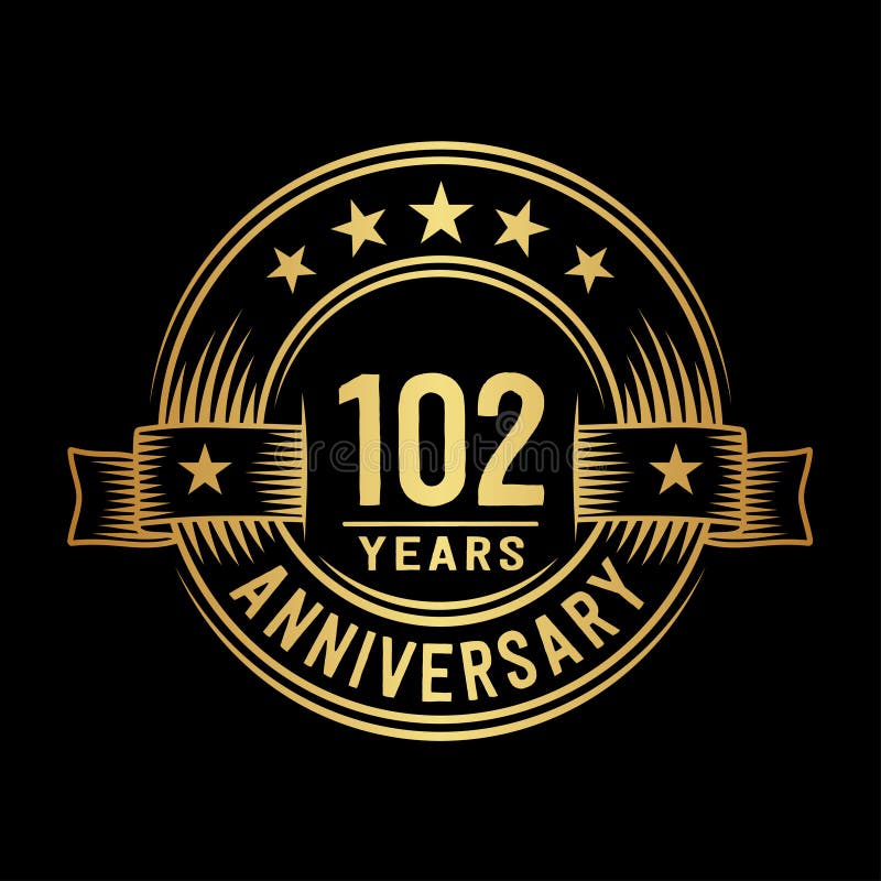 102 Years Anniversary Celebration Logotype. 102nd Years Logo. Vector ...