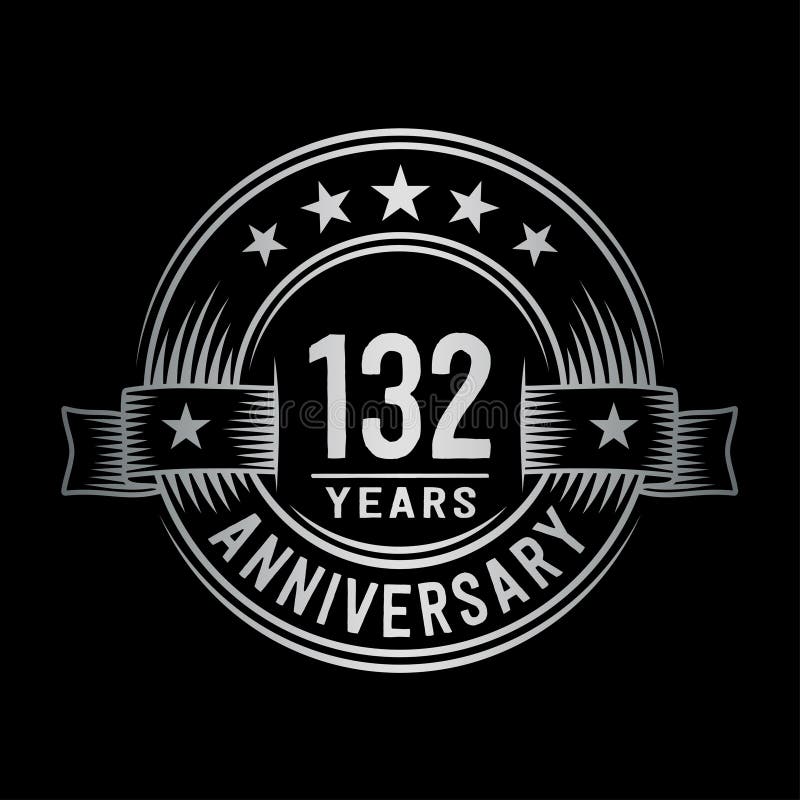 132 Years Anniversary Celebration Logotype. 132nd Years Logo. Vector ...
