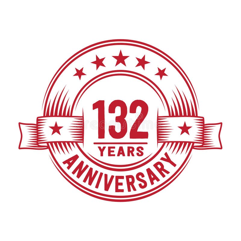 132 Years Anniversary Celebration Logotype. 132nd Years Logo. Vector ...