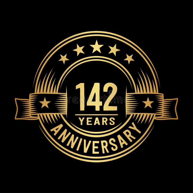 142 Years Anniversary Celebration Logotype. 142nd Years Logo. Vector ...
