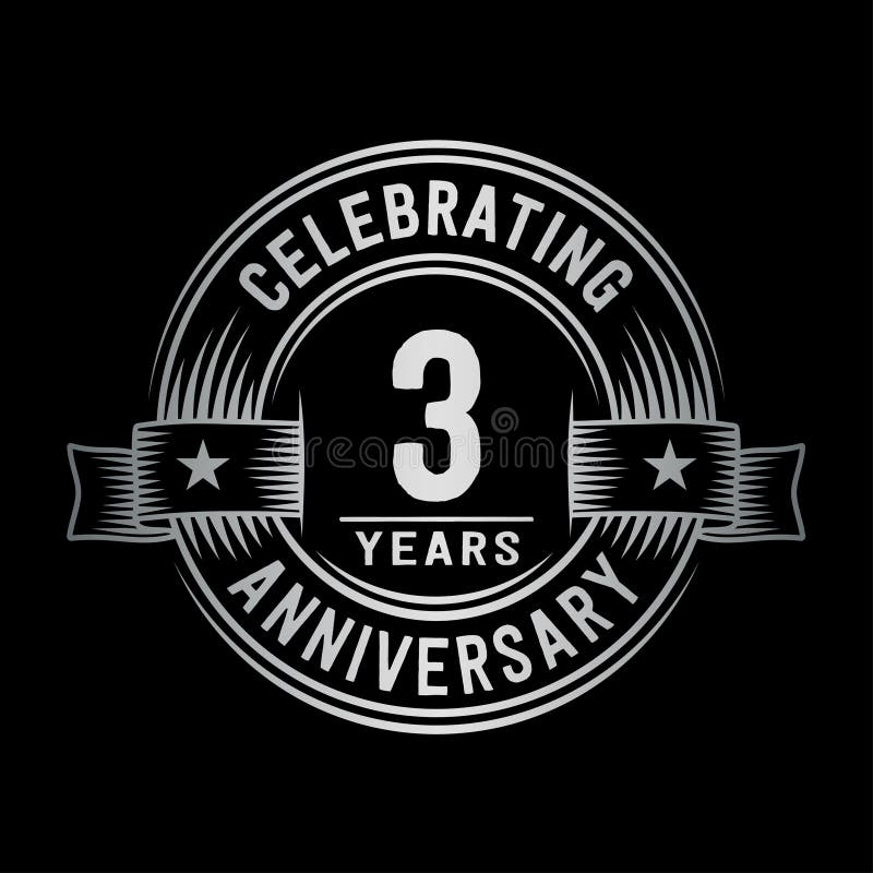 3 Years Anniversary Celebration Logotype. 3rd Years Logo. Vector and ...