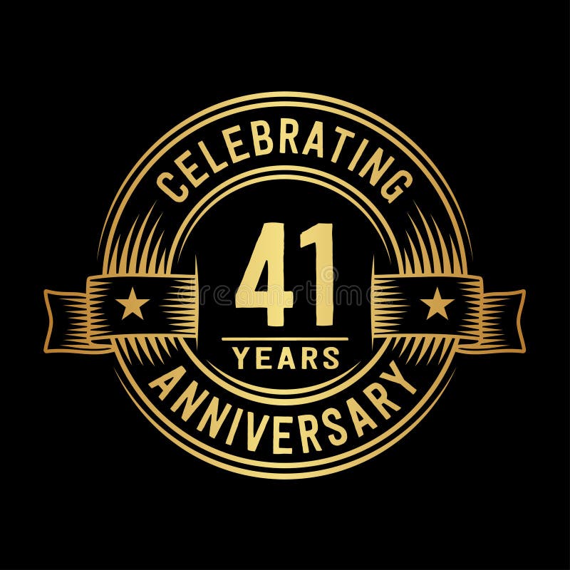 41 Years Anniversary Celebration Logotype. 41st Years Logo. Vector and ...