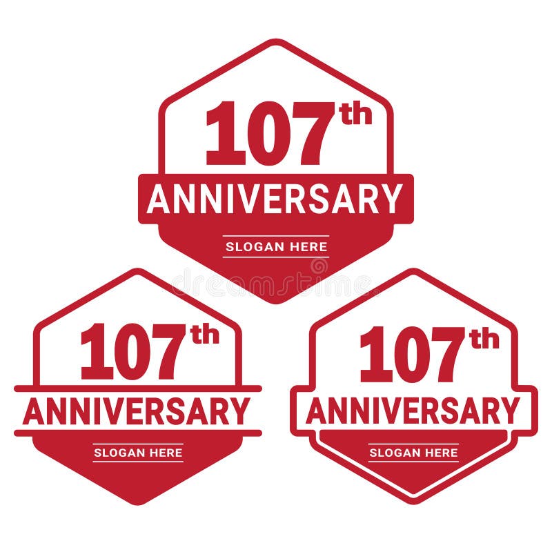 107 Years Anniversary Celebration Logotype. 107th Anniversary Logo ...